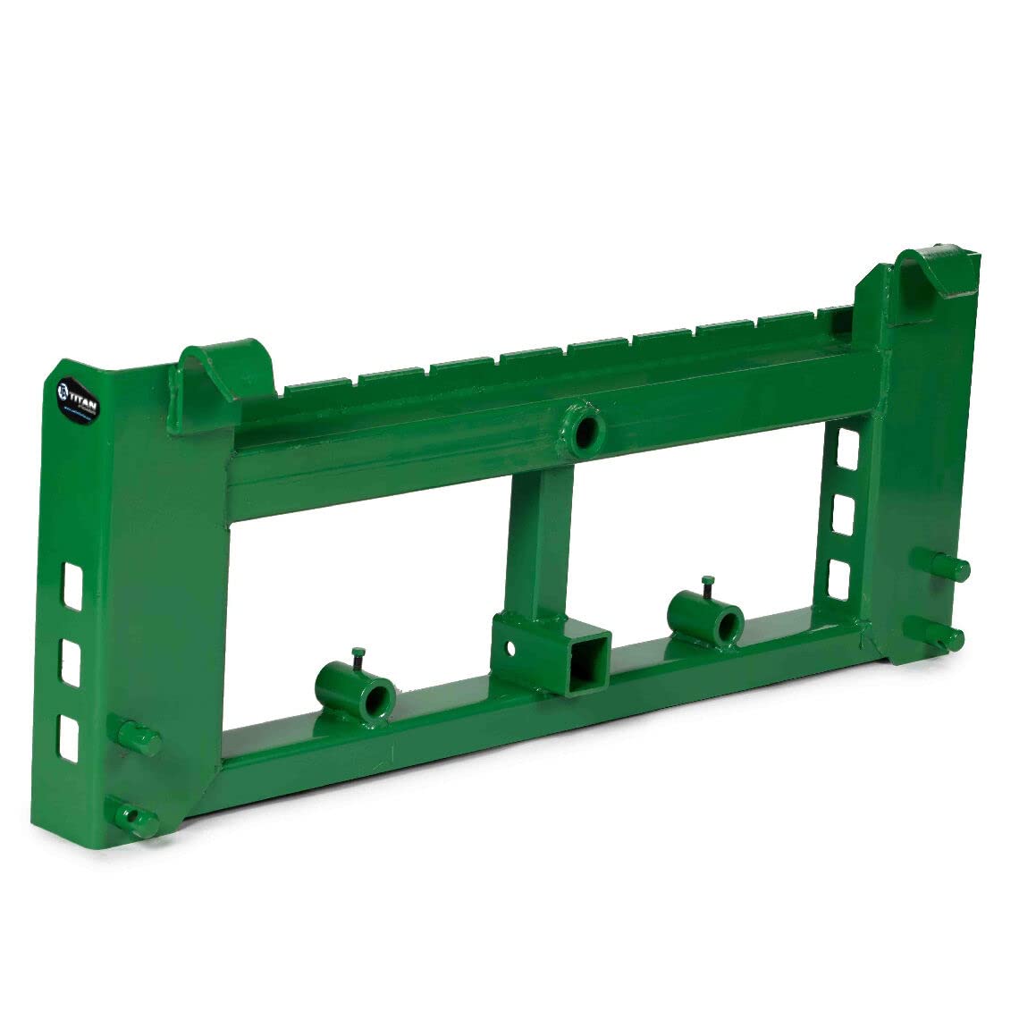 Titan Attachments Pallet Fork Attachment, 42â€ Fork Blades, Rated 3,000 LB, Receiver Hitch, Fits John Deere Loaders