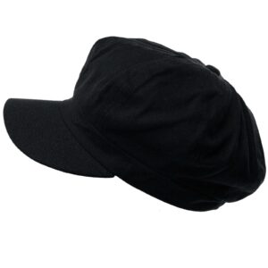 summer 100% cotton plain blank 8 panel newsboy gatsby apple cabbie cap hat black