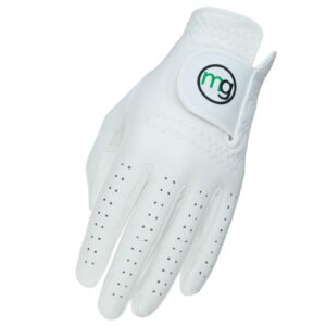 mg golf glove mens left (rh golfer) dynagrip all-cabretta leather (medium large regular size)