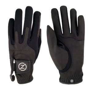 zero friction men's storm all weather golf gloves, one size, black, pair