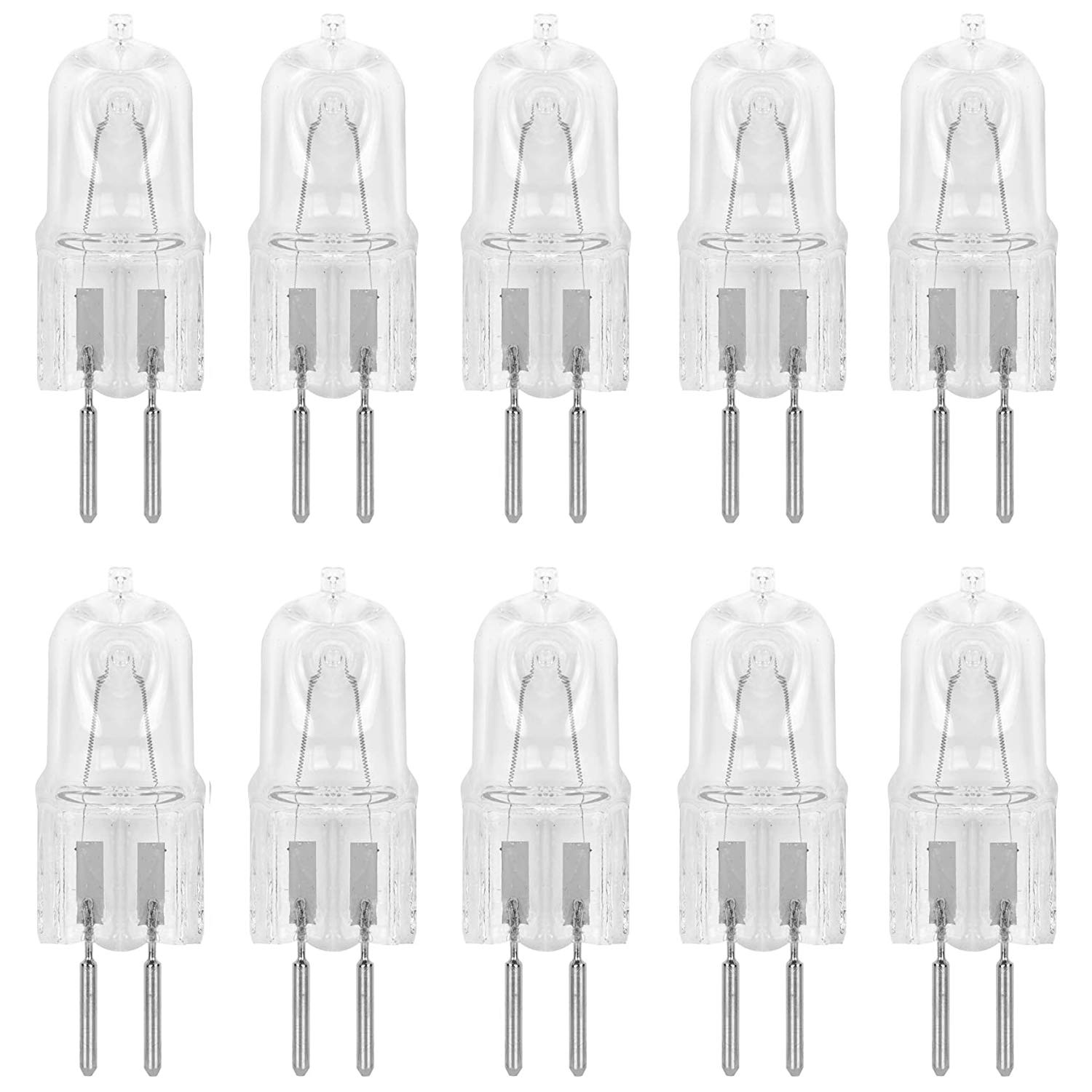 10 Pack Clear Dimmable T4 Q50/GY6.35/CL/120V GY6.35 JCD 50 Watt 50W 120 Volt Halogen Light Bulb Electric Wax Melter Plug in Warmer Aroma Tart Under Counter Lighting Kitchen Bathroom Mirror Ceiling CL