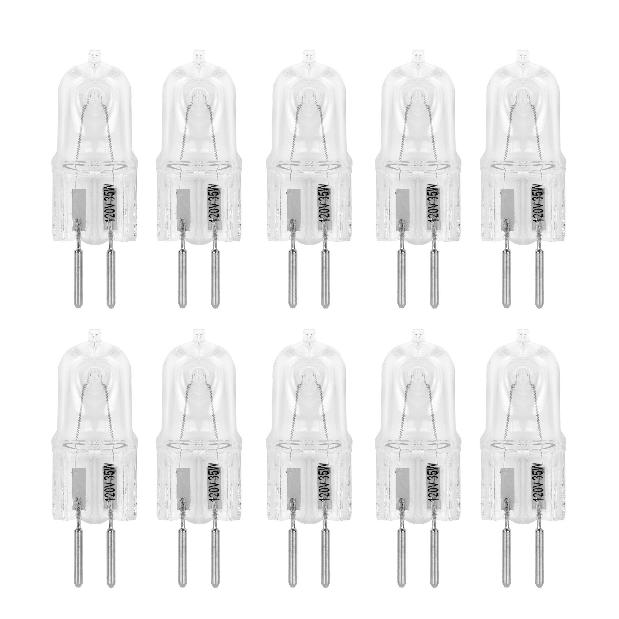 10 Pack Clear Dimmable T4 Q35/GY6.35/CL/120V GY6.35 JCD 35 Watt 35W 120 Volt Halogen Light Bulb Electric Wax Melter Plug Oil Warmer Aroma Tart Lighting Kitchen Bathroom Mirror Fixture gy6.35