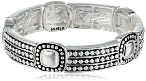 napier "well suited silver-tone stretch bracelet