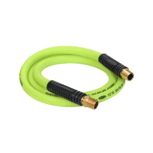 flexzilla swivel whip air hose, 1/2 in. x 6 ft. (1/2 in. mnpt swivel x 1/2 in. mnpt ends), heavy duty, lightweight, hybrid, zillagreen - hfz1206yw4s