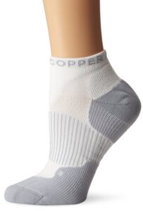 tommie copper men's performance compression ankle socks, white, 9-11.5