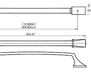 Richelieu Hardware BP765304195 Rosemère Collection 12-inch (305 mm) Center-to-Center Brushed Nickel Transitional Rectangular Pull Handle for Kitchen Appliances, Cabinets, Drawers, and Furniture