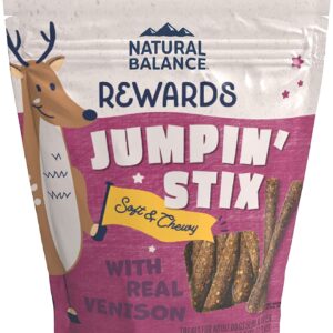 Natural Balance Limited Ingredient Rewards Jumpin' Stix, Grain-Free Dog Treats for Adult Dogs of All Breeds, Venison Recipe, 4 Ounce (Pack of 1)