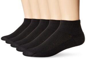 hanes ultimate mens 5-pack freshiq x-temp ankle athletic socks, black, 6 12 us