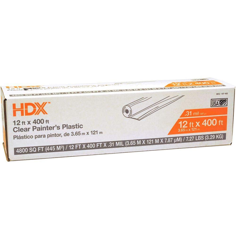 HDX 12 ft. x 400 ft. 0.31 mil High Density Painters Plastic