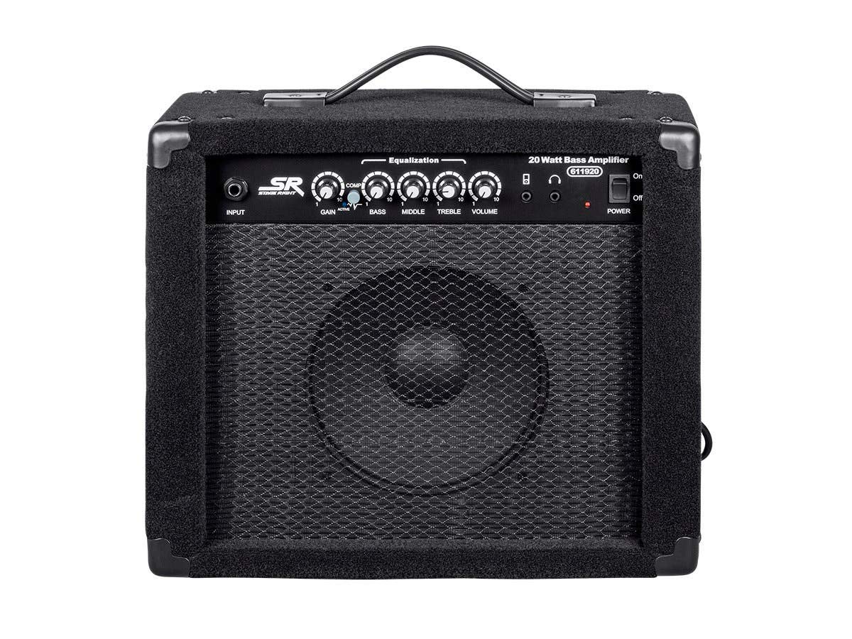 Monoprice 1x8 Bass Combo Amplifier, 20-Watt, 3-Band EQ, Headphone Output