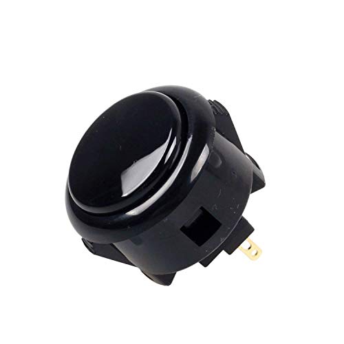 Sanwa 8 pcs OBSF-30 Original Push Button 30mm - for Arcade Jamma Video Game & Arcade Joystick Games Console (Black) S@NWA