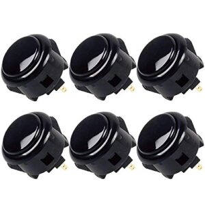 Sanwa 8 pcs OBSF-30 Original Push Button 30mm - for Arcade Jamma Video Game & Arcade Joystick Games Console (Black) S@NWA