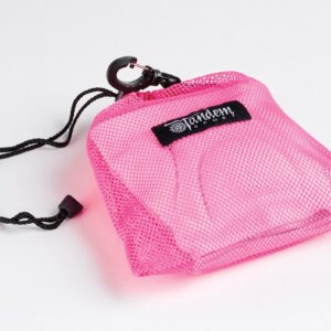 Tandem Sport Pink Mesh Knee Pad Bag - Keep Volleyball Knee Pads Fresh - Air Dry Knee Pad Bag with Air Freshener Compartment - Use for Volleyball Gear or for Any Sport Equipment - Pink