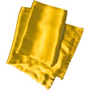 royal silk classic silk aviator scarf for men - double layered satin silk yellow gold