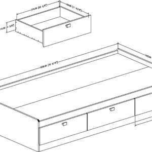 South Shore Twin Storage Bed and Bookcase Headboard, Chocolate