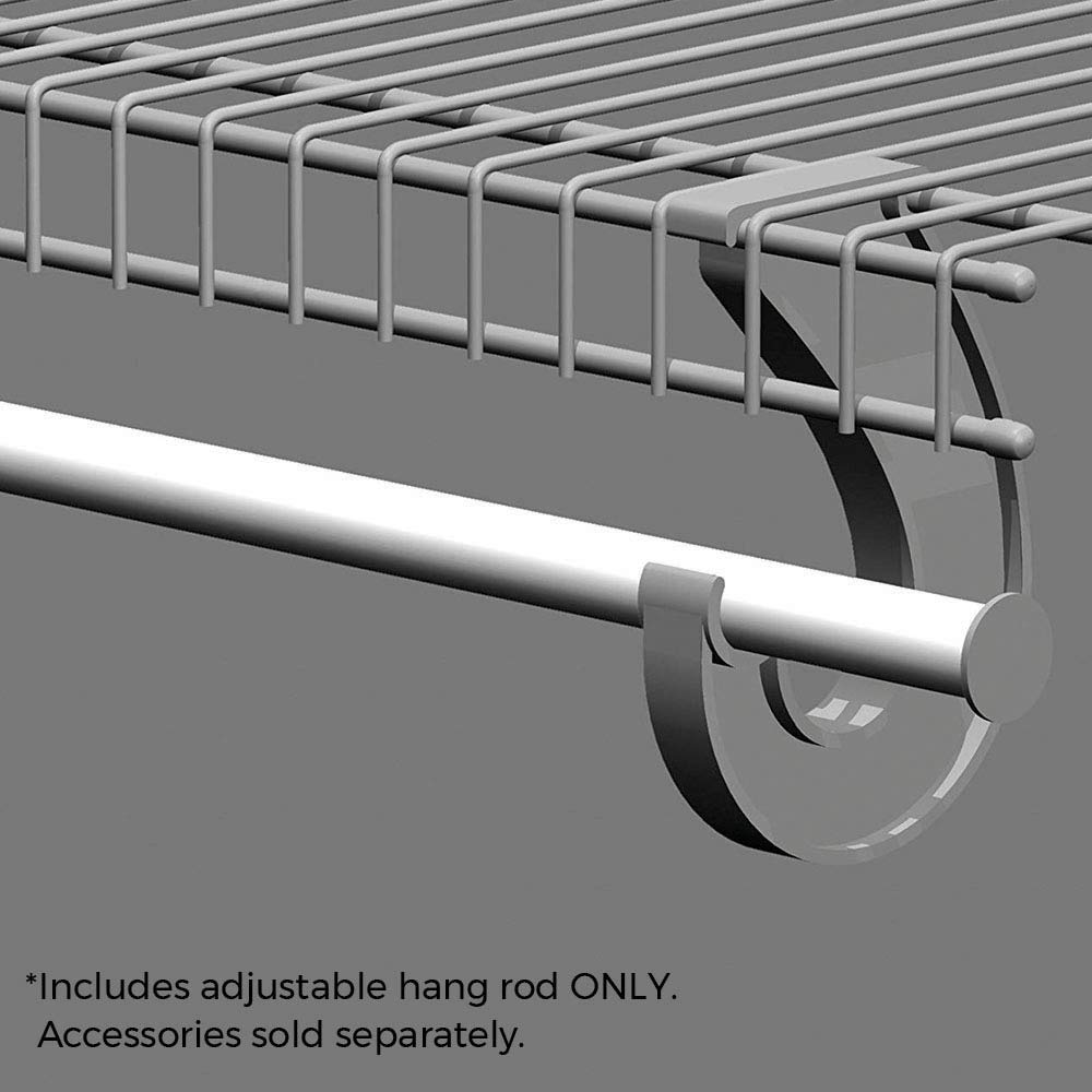 ClosetMaid 2050 SuperSlide Adjustable Hanging Closet Rod, 2' to 4', White