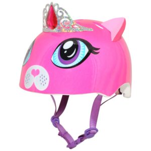 raskullz 1210010-dkp-5 girls kitty tiara helmet, dark pink, ages 5+