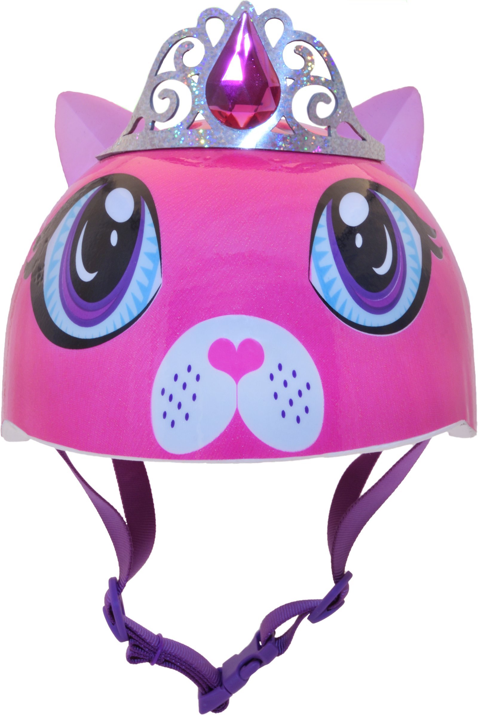 Raskullz 1210010-DKP-5 Girls Kitty Tiara Helmet, Dark Pink, Ages 5+