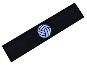 cotton volleyball patch stretch headband (black)