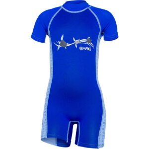 bare guppy, toddler/kid's wetsuit, shorty, 1mm: uv protection, warmth, flexible - blue 04