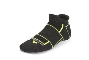 fitsok isw no-show technical socks (3-pack), charcoal, large