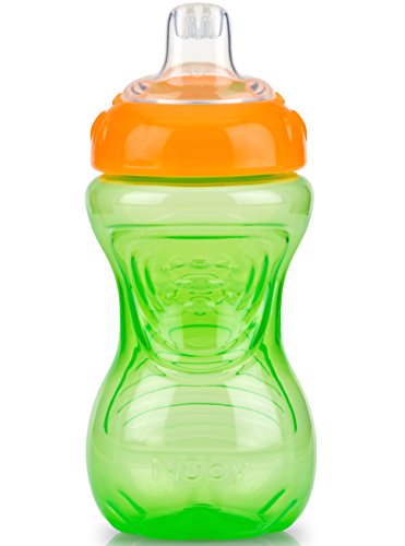 Nuby 2 Pack No Spill Cup, 10 Ounce, Blue - Green