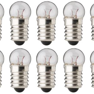 CEC Industries #483S fits Mighty Bright Classic Bulbs, 4.8 V, 1.44 W, E10 Base, G-3.5 Shape (Box of 10)