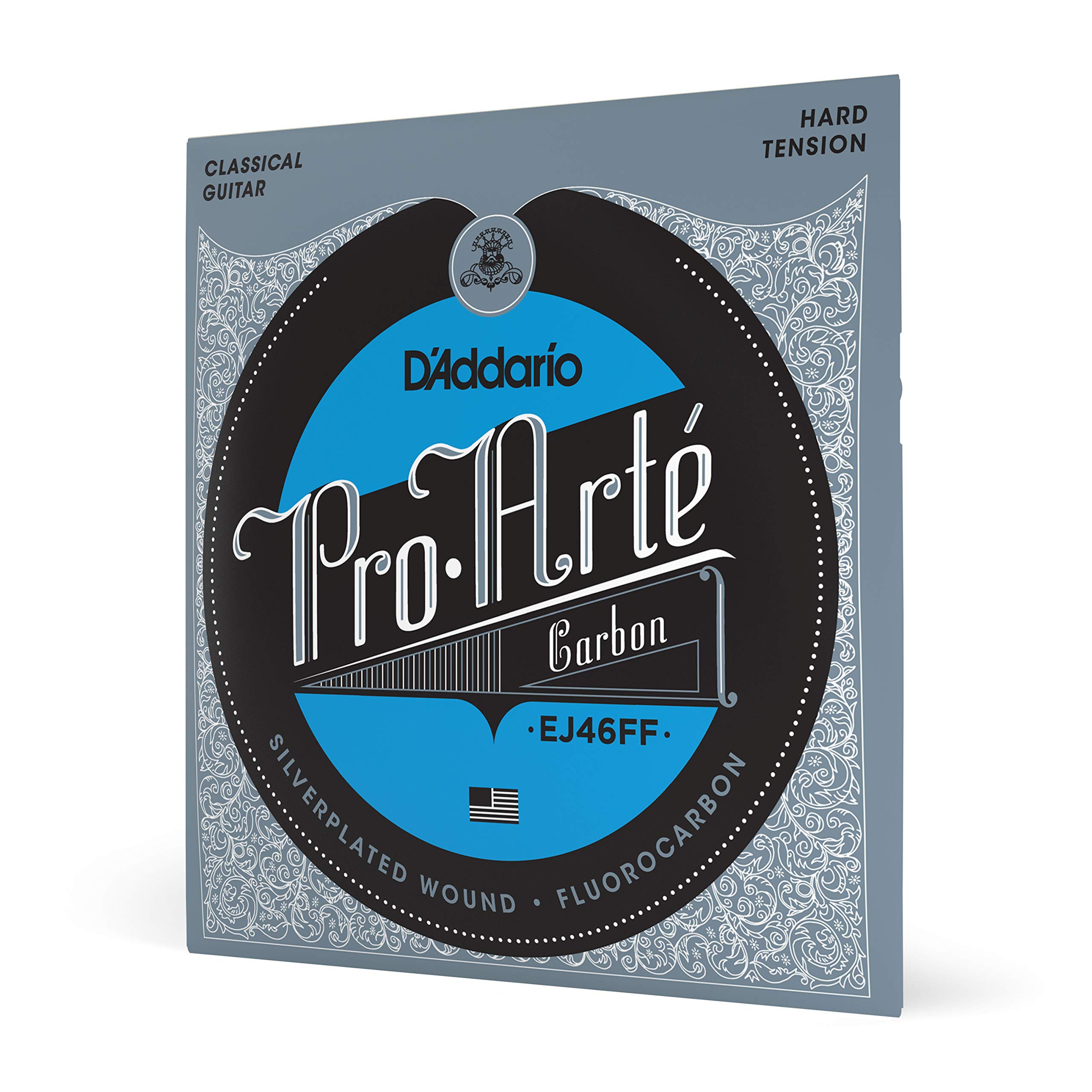 D'Addario Guitar Strings - Pro-Arte Classical Guitar Strings - EJ46FF Carbon Strings - Silver Plated Wrap, Composite Dynacore, Carbon Trebles - Hard Tension