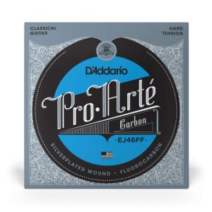 D'Addario Guitar Strings - Pro-Arte Classical Guitar Strings - EJ46FF Carbon Strings - Silver Plated Wrap, Composite Dynacore, Carbon Trebles - Hard Tension