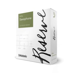 d'addario woodwinds reserve alto saxophone reeds - sax reeds - thick blank reed for rich, warm tone - 3.0 strength, 10 pack