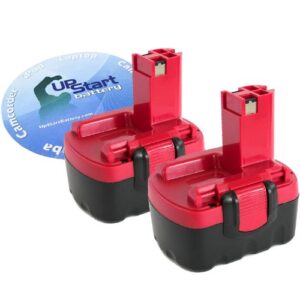 upstart battery 2-pack bosch 14.4v battery replacement - compatible with bosch 32614, bat040, 33614, bat140, psr 14.4ve-2, gsr 14.4 v, gds 14.4 v, gdr 14.4 v, art 26, ahs 41, 53514, 52314, 13614, bat038, 3660k, 35614, 34614, 15614, bat159, bat041 (1300mah