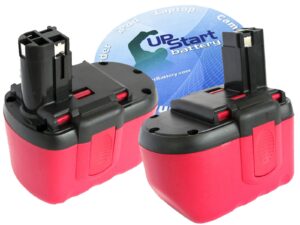 2-pack bosch 24v battery replacement - compatible with bosch bat030, 11524, 1645, gbh-24v, gbh24v, 3924-24, 52324, 13624, 12524, 1660, psb24ve-2, bat240, bat031, 2 607 335 280, 2607335561, 2607335537, 2607335445, 2607335280 (1300mah, nicd)