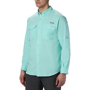 Columbia Men’s PFG Blood and Guts III Long Sleeve Shirt, Stain & Water Resistant , Gulf Stream ,Large