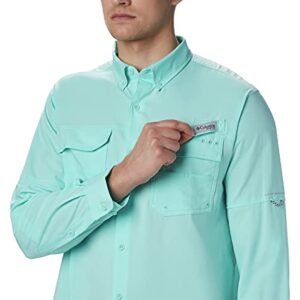 Columbia Men’s PFG Blood and Guts III Long Sleeve Shirt, Stain & Water Resistant , Gulf Stream ,Large