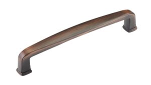 richelieu hardware bp810128borb charlemagne collection 5 1/16-inch (128 mm) center-to-center brushed oil-rubbed bronze transitional cabinet and drawer pull handle for kitchen, bathroom, and furniture