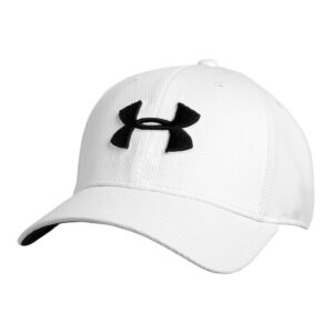 under armour men's blitzing ii stretch fit hat, white /black, large/x-large