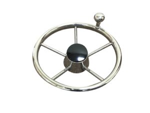 pactrade marine destroyer 11" s.s steering wheel control knob black cap 5 spoke