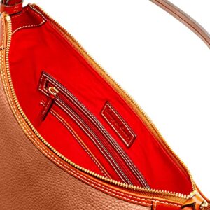 Dooney & Bourke Women's Hobo Shoulder Bag in Pebble Grain Leather, Large Handbag with Adjustable Shoulder Strap, Caramel