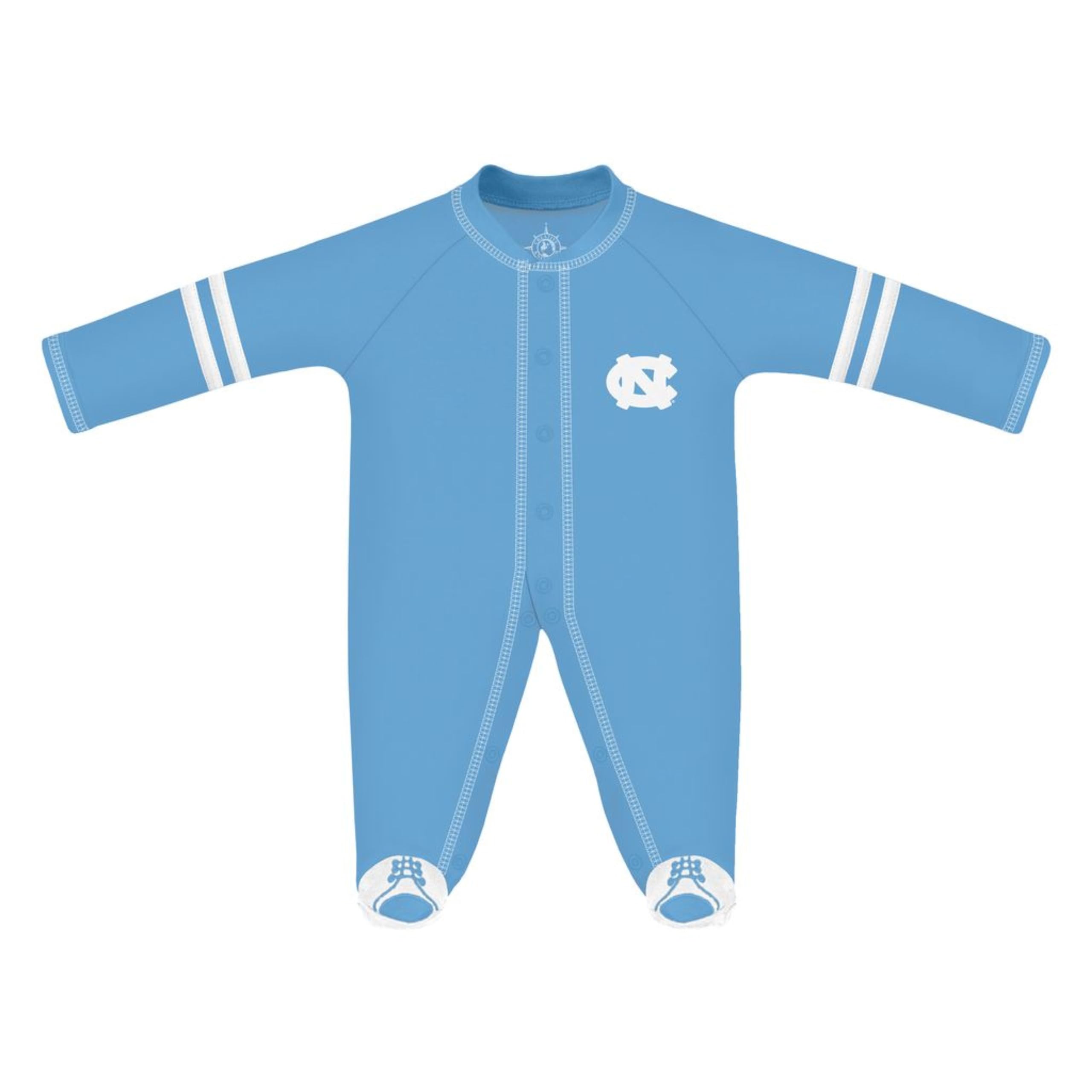 University of North Carolina Tar Heels Sports Shoe Footed Baby Romper,Carolina Blue,6-9 Months