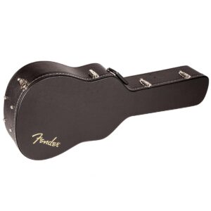 fender flat-top acoustic guitar case, dreadnought, black