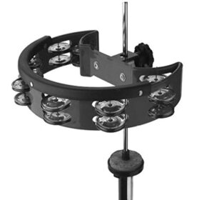 stagg tab-d bk half moon plastic base hi-hat tambourine with 16 jingles - black