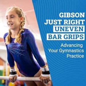 Gibson Athletic Just Right Velcro Hook & Loop Uneven Bar Grips, Gymnastics, White/Black, Small