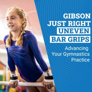 Gibson Athletic Just Right Velcro Hook & Loop Uneven Bar Grips, Gymnastics, White/Black, Small