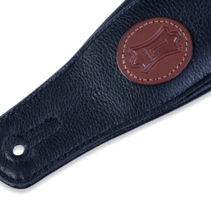 Levy's Leathers 3" Extra-Long Padded Garment Leather Guitar Strap; Adjustable from 37" - 63" | Black (MSS2-XL-BLK)