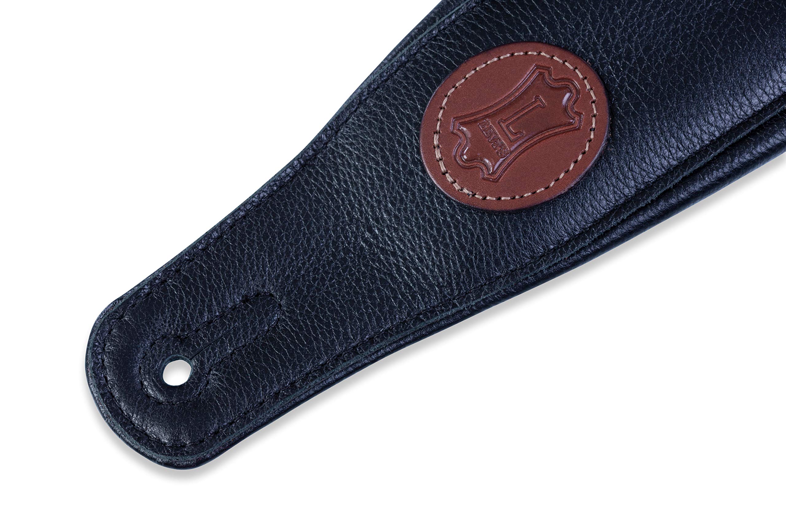 Levy's Leathers 3" Extra-Long Padded Garment Leather Guitar Strap; Adjustable from 37" - 63" | Black (MSS2-XL-BLK)