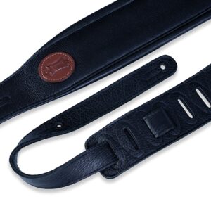 Levy's Leathers 3" Extra-Long Padded Garment Leather Guitar Strap; Adjustable from 37" - 63" | Black (MSS2-XL-BLK)