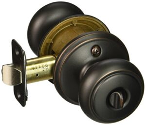 schlage f51aand716 andover door knob keyed entry lock, aged bronze