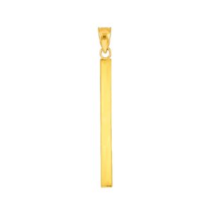 trendy necklaces dainty 10k yellow gold polished vertical bar charm pendant