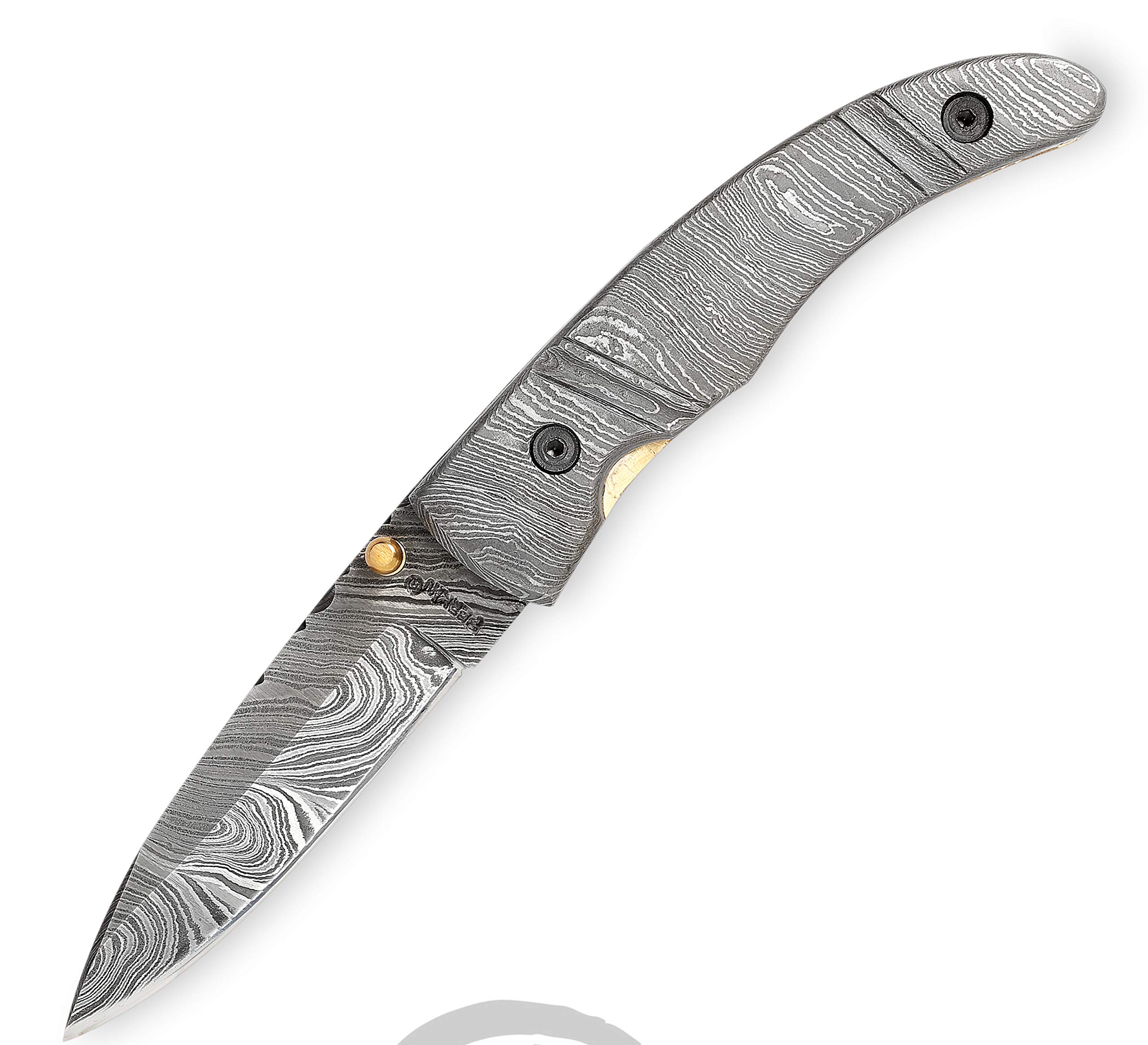 Perkin Knives Handmade Damascus Hunting Foldable Knife