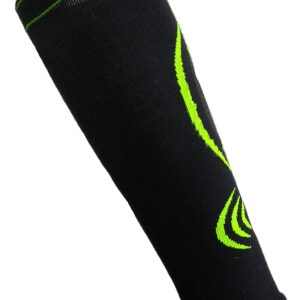 Bridgedale Compression Calf Sleeve Socks, Small, Black/Fluro